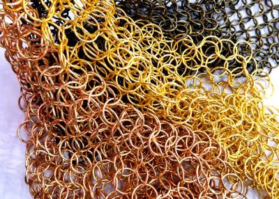 China Stainless Steel 304/316 Flat Wire Metal Ring Mesh with 20mm Ring Diameter for Ceiling Treatments for sale
