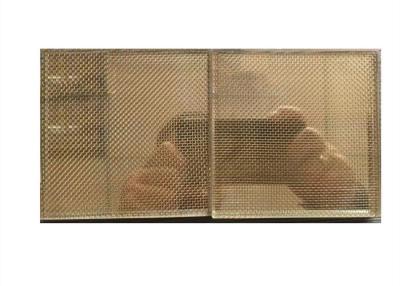 China Stainless Weave Decorative Wire Mesh And Fabric Custom Art Glass Panel Use for sale