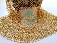 China Electro Plated Gold Color Chain Mail Metal Ring Mesh for sale