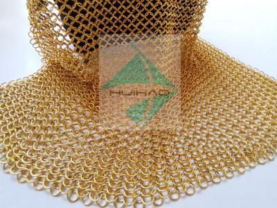 China Electro Plated Gold Color Chain Mail Metal Ring Mesh for sale
