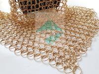 China PVD Finshed Rose Gold Color Stainless Steel Metal Round Ring Weave Mesh for sale