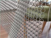 China Window Treatment Stainless Steel Ring Mesh Curtains , Metal Chainmail Mesh Drapery For Space Divider for sale