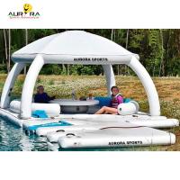 China Custom PVC Inflatable Floating Boat Dock Water Air Pontoon Swim Deck Platform for sale