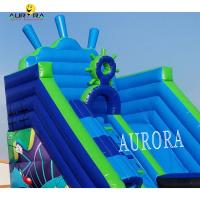 China Commercial Inflatable Water Slide With Blue Double Lane Inflatable Slide For Parties for sale