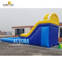 China Indoor Jumping Inflatable Water Slide Blue And Yellow Inflatable Slide for sale