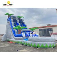 China Blue And Gray Outdoor Inflatable Slide Combo With Bounce House For Kids for sale
