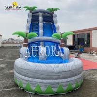 China Blue And Gray Outdoor Inflatable Slide Combo With Bounce House For Kids for sale