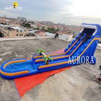 China Blue Inflatable Slip And Slide For Outdoor Playground With Pool for sale