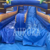 China Blue Inflatable Slip And Slide For Outdoor Playground With Pool for sale