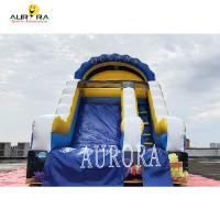 China Blue Yellow Playground Inflatable Water Slide Rental For Parties And Events for sale