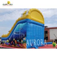 China Blue Yellow Playground Inflatable Water Slide Rental For Parties And Events for sale