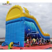 China Blue Yellow Playground Inflatable Water Slide Rental For Parties And Events for sale