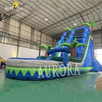 China Home Blue Large Inflatable Pool Slide 0.55mm Thick Vinyl Tarpaulin Mateiral for sale