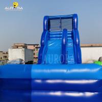 China Blue 0.55mm PVC Inflatable Playground Slide For Festival Event for sale