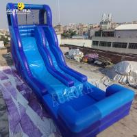 China Blue 0.55mm PVC Inflatable Playground Slide For Festival Event for sale