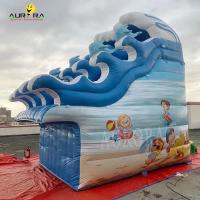 China ODM Blue And White Inflatable Water Slide Castle With Basketball Hoop for sale