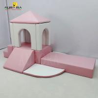 China Soft Play Set Playground Pastel Climb And Play Soft Blocks Pink White Flower Mini for sale