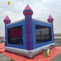 China Purple Blue Inflatable Bouncy Castle PVC Tarpaulin Inflatable Bounce House for sale