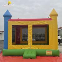China Jumping Inflatable Bounce House With Air Blower Yellow Blue Green Red for sale