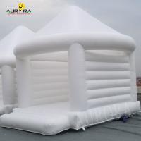 China Adults Wedding White Inflatable Bouncy Castle PVC Custom Logo With Top Roof for sale