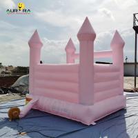 China Pastel Pink Inflatable Bounce House Inflatable Jumping Castle Custom Logo for sale