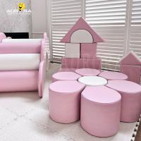 China Pastel Pink White Kids Soft Play Equipment Non Toxic Indoor Soft Play Climbers for sale