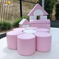 China Pastel Pink White Kids Soft Play Equipment Non Toxic Indoor Soft Play Climbers for sale
