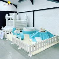 China White Blue Inflatable Soft Play Equipment Wedding Bounce House Bouncy Castle for sale