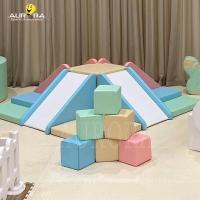 China Toddler Playground Foam Soft Play Equipment Block Purple Pink Mat With Ball Pit for sale
