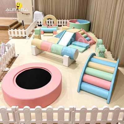 China Toddler Playground Foam Soft Play Equipment Block Purple Pink Mat With Ball Pit for sale
