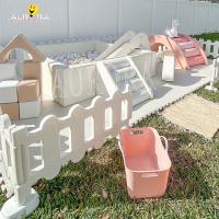 China Pink White And Beige Baby Climbing Blocks Custom Soft Play Party Equipment Rental for sale