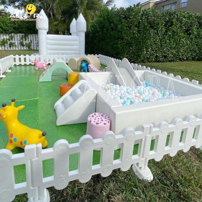 China White Green Inflatable Soft Play Equipment Indoor Outdoor With Bounce House for sale