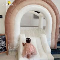 China White Brown Pink Inflatable Soft Play Equipment Playground Ball Pit With Slide for sale