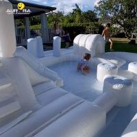 China White Outdoor Inflatable Soft Play Equipment Playground Water Slide Pool For Kids for sale