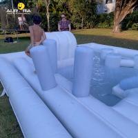 China White Outdoor Inflatable Soft Play Equipment Playground Water Slide Pool For Kids for sale