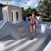 China White Outdoor Inflatable Soft Play Equipment Playground Water Slide Pool For Kids for sale