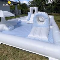 China White Outdoor Inflatable Soft Play Equipment Playground Water Slide Pool For Kids for sale