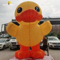 China Outdoor Giant Inflatable Yellow Duck Toy Oxford / PVC Cartoon Character for sale