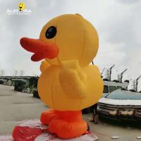 China Outdoor Giant Inflatable Yellow Duck Toy Oxford / PVC Cartoon Character for sale