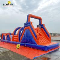 China PVC Outdoor Inflatable Obstacle Course Bounce House Non Toxic Red Blue Color for sale