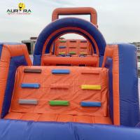 China PVC Outdoor Inflatable Obstacle Course Bounce House Non Toxic Red Blue Color for sale