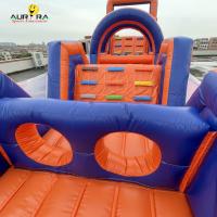 China PVC Outdoor Inflatable Obstacle Course Bounce House Non Toxic Red Blue Color for sale