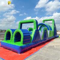 China Adult Inflatable Obstacle Race Blue Green For Crazy Beast Newcomer Training Camp for sale