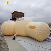 China 1.0mm Transparent PVC Inflatable Bubble House Tent Yellow Customized for sale