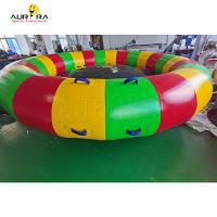 China 3m 4m 5m Dia Inflatable Towable Boat Toys Rotating Spinning Disco Boat Tube for sale