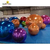 China Customized Giant Inflatable Mirror Ball PVC For Decoration Party Red Blue Yellow for sale