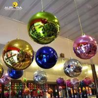 China Shiny Reflective Giant Inflatable Ball Gold Silver Customized For Event for sale