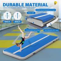 China Gym Tumbling Gymastics Air Track Mat 3m Out Door Inflatable Jumping Mat Blue for sale