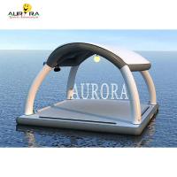 China Durable White Inflatable Floating Water Tent Platform PVC Customized With Awning for sale