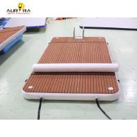 China OEM Inflatable Floating Dock Swim Platform With Ladder Drop Stitch PVC Teak Foam for sale